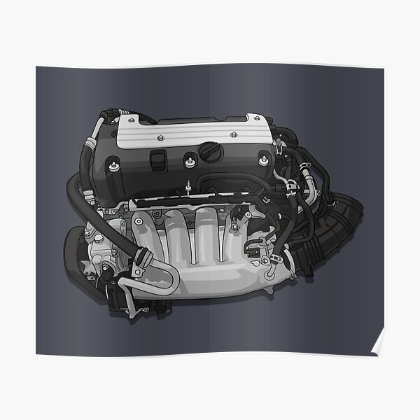 "K20 / K24 engine sticker" Poster for Sale by ArtyMotive | Redbubble