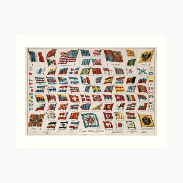 "Vintage Flags of The World Illustration (1892)" Art Print by ...