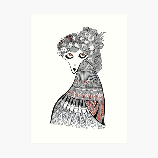 "Goldfish Girl" Art Print by RayDust | Redbubble