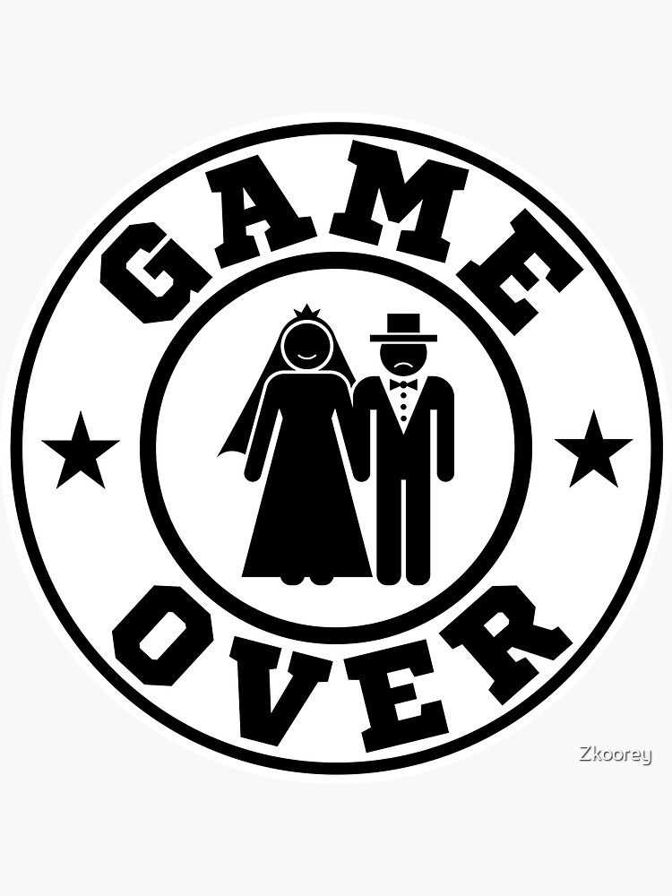 Pegatina «Game Over Gamer Divertido Boda Despedida de soltero Novedad ...