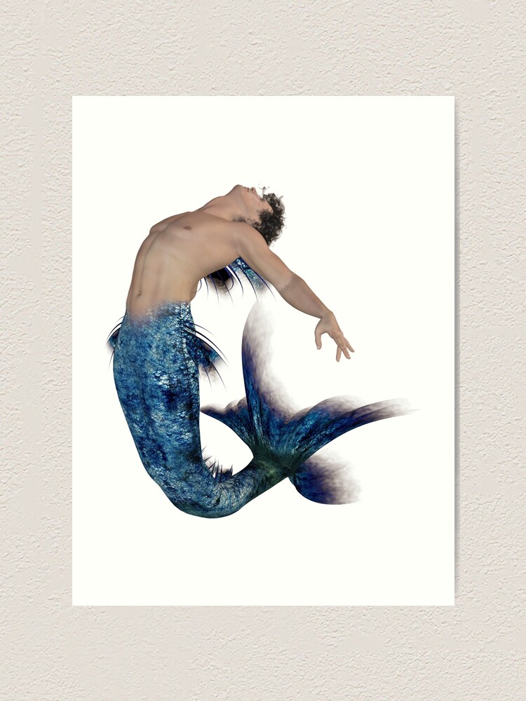 "Male Mermaid" Art Print for Sale by PaintyHat | Redbubble