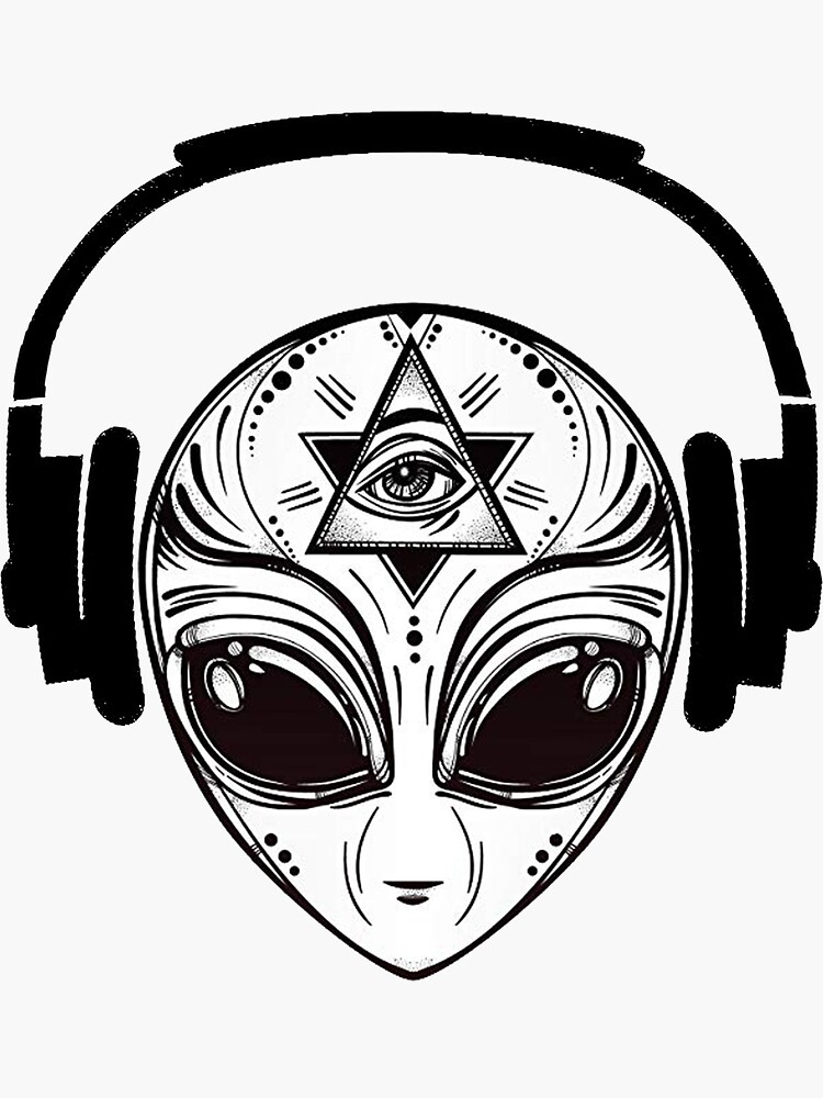 "alien dj " Sticker by ejmin | Redbubble