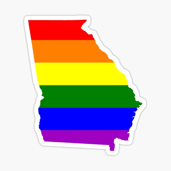"Gay Pride LGBT Love Rainbow T Shirt - Georgia Rainbow Flag" Sticker ...