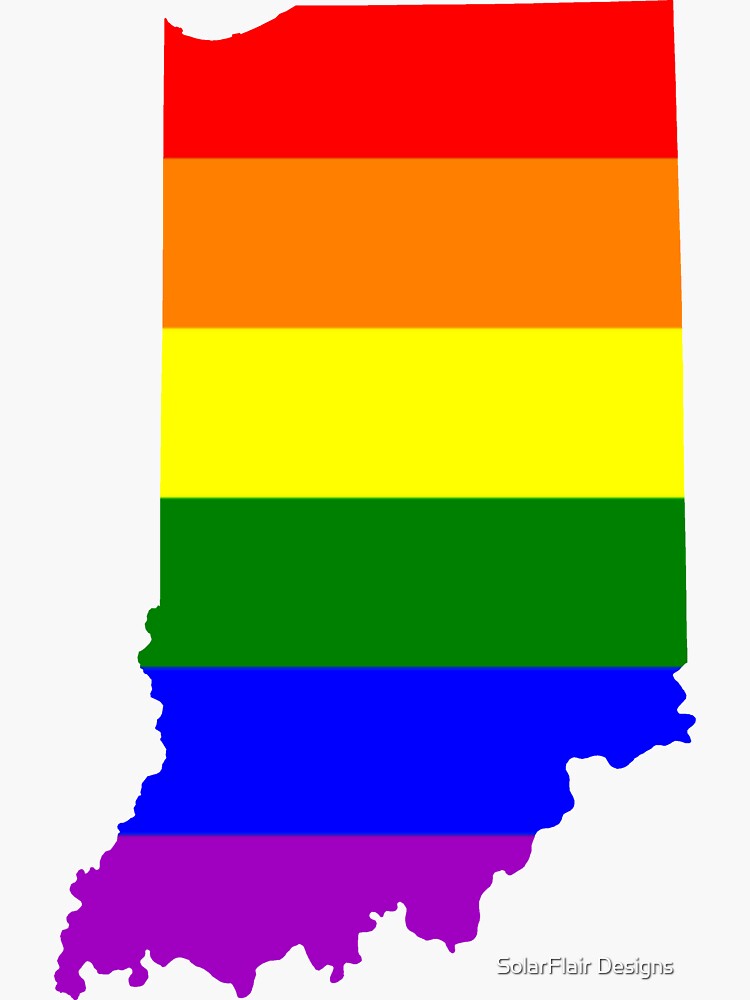 "Gay Pride LGBT Love Rainbow T Shirt - Indiana Rainbow Flag" Sticker ...