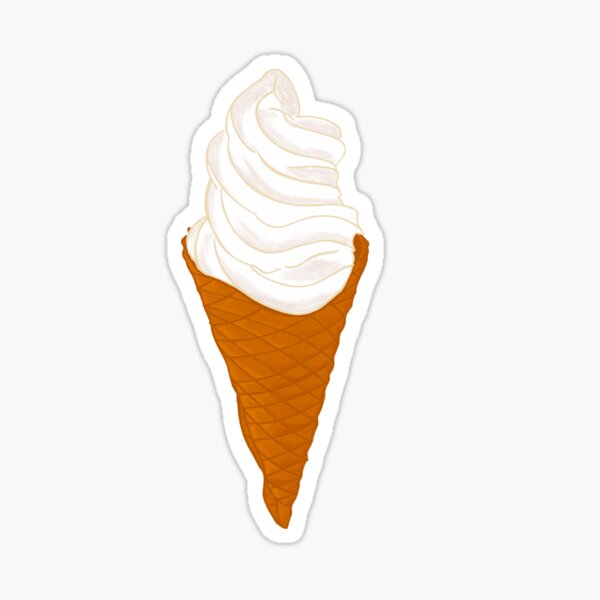 "Vanilla ice cream cone" Sticker for Sale by Camion14 | Redbubble