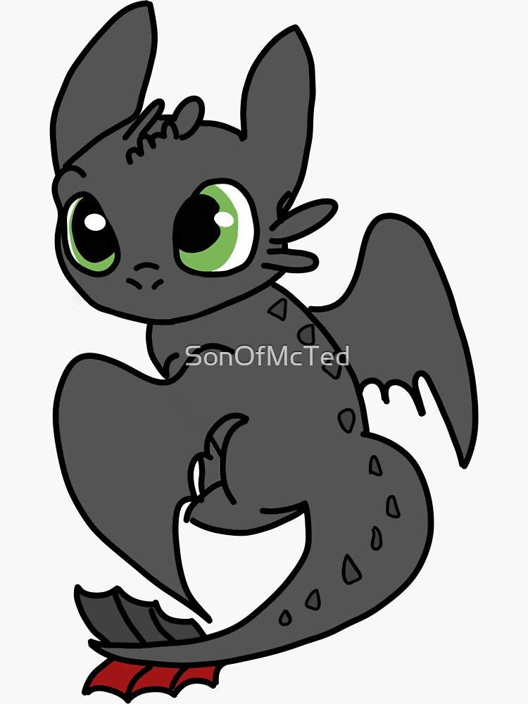 "Toothless Chibi" Sticker by SonOfMcTed | Redbubble