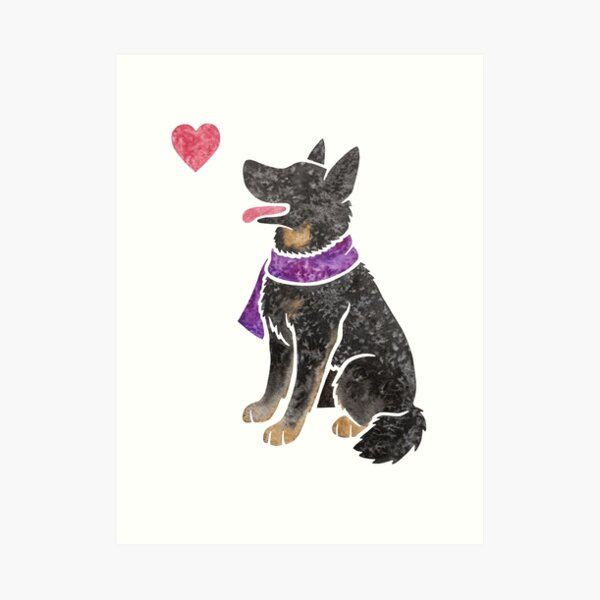 "Watercolour German Shepherd Dog (bicolour)" Art Print by ...