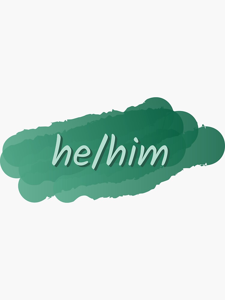 "Pronoun sticker - he/him" Sticker for Sale by thrnio | Redbubble