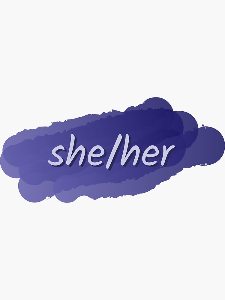 "Pronoun sticker - she/her" Sticker for Sale by thrnio | Redbubble