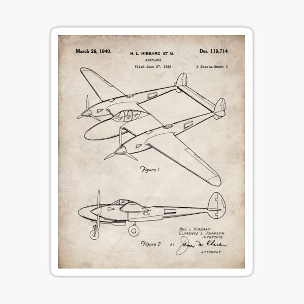 "Lockheed P-31 Airplane Patent - Lightning Aircraft Art - Antique ...