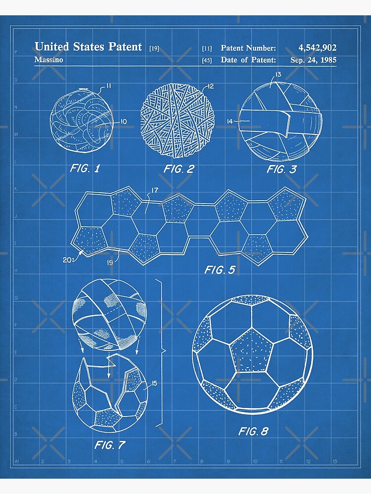 Soccer Ball Patent - Football Art - Blueprint Premium Matte Vertical ...