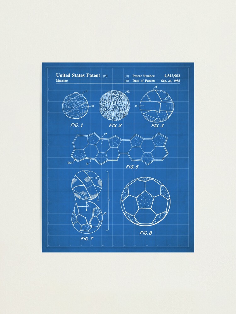 "Soccer Ball Patent - Football Art - Blueprint" Photographic Print by ...