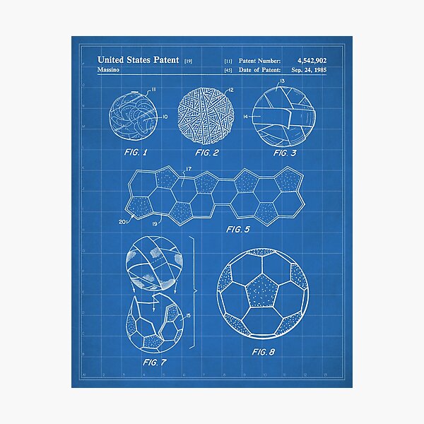 "Soccer Ball Patent - Football Art - Blueprint" Photographic Print by ...