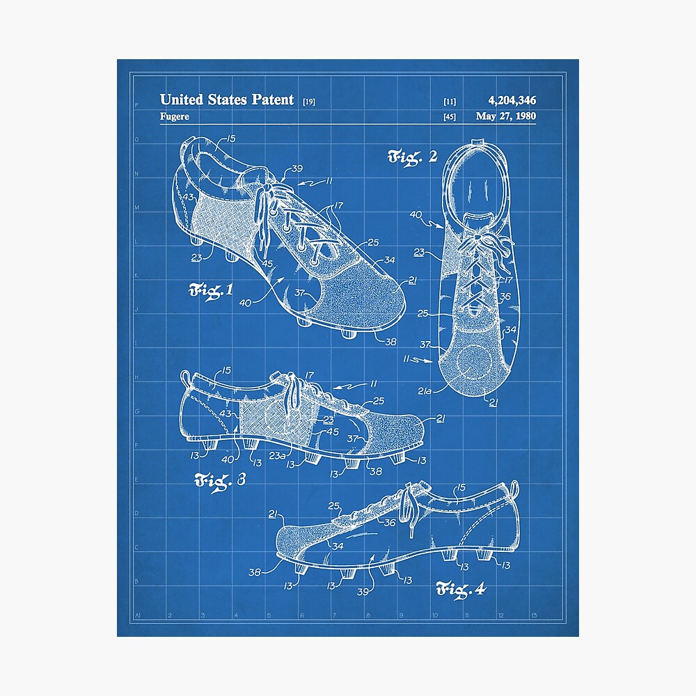 Prints Soccer Training Shoe Patent Print Football Boot Poster Home ...