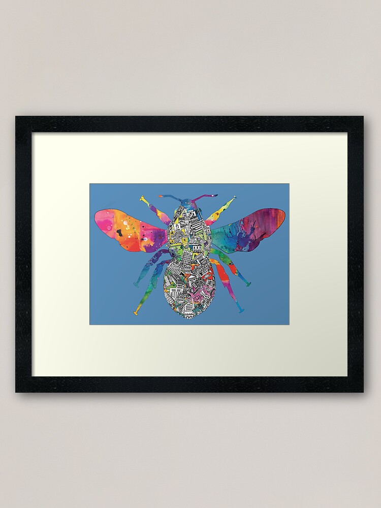 "Illustration Manchester Bee" Framed Art Print for Sale by ...