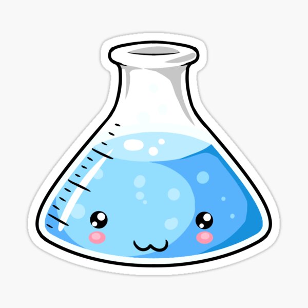 "Light Blue Science Beaker Kawaii" Sticker by karspaul | Redbubble