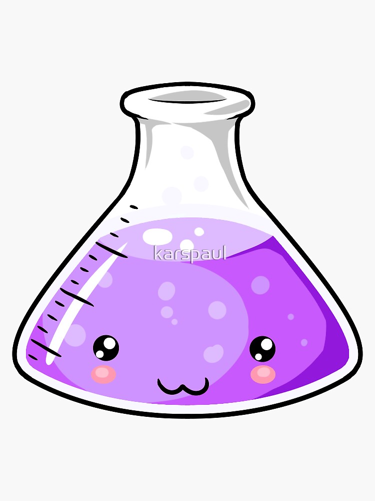 "Light Purple Science Beaker Kawaii" Sticker for Sale by karspaul ...