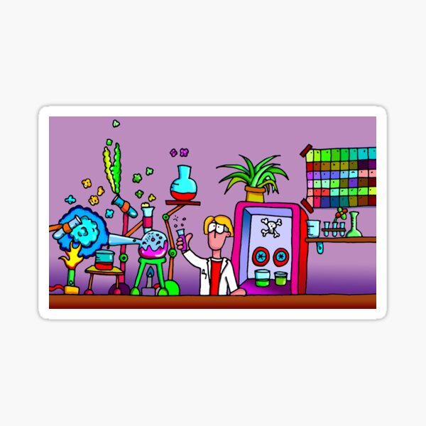 "man in laboratory" Sticker for Sale by JasonTrivettart | Redbubble
