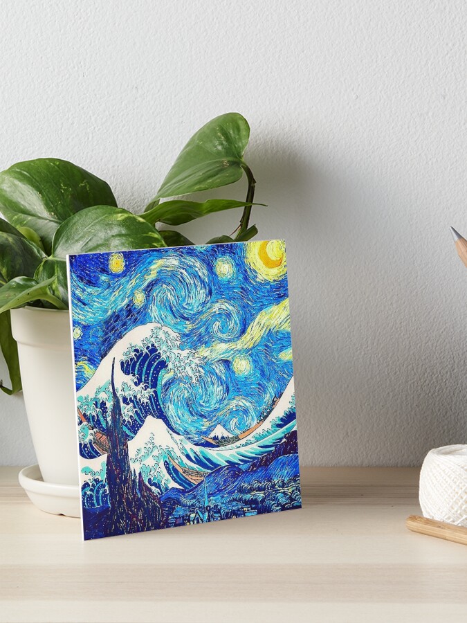 Lámina rígida for Sale con la obra «La gran ola Hokusai - Noche ...