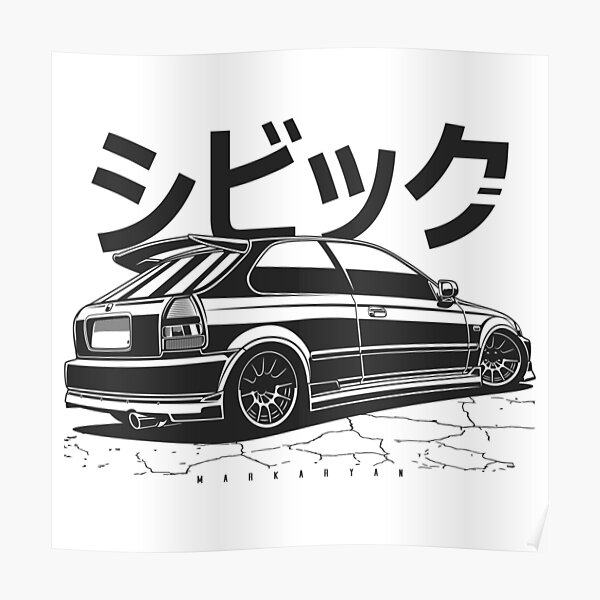 "Civic Type R EK" Poster for Sale by OlegMarkaryan | Redbubble