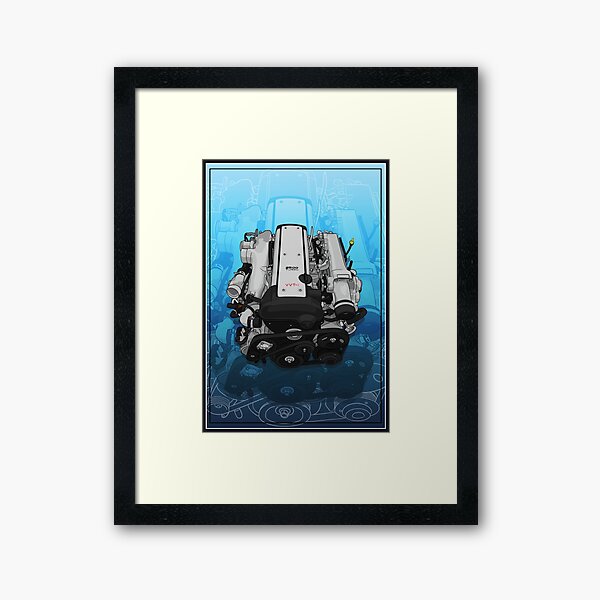 "1JZ Engine with background" Framed Art Print by ArtyMotive | Redbubble