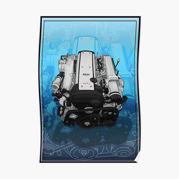 "1JZ Engine with background" Poster for Sale by ArtyMotive | Redbubble