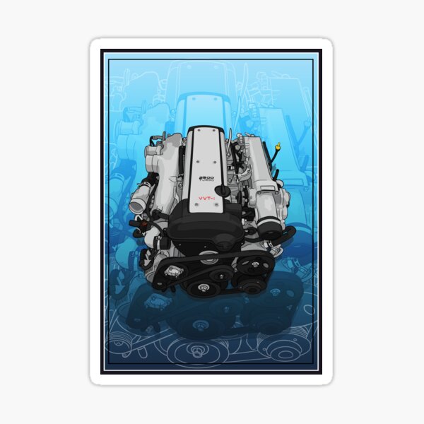 "1JZ Engine with background" Sticker for Sale by ArtyMotive | Redbubble
