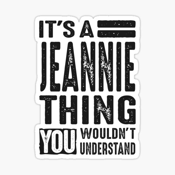 "Products with name Jeannie " Sticker for Sale by cidolopez | Redbubble