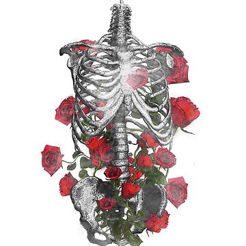 "Red roses and human Anatomy, rib cage, floral skeleton" Poster for ...