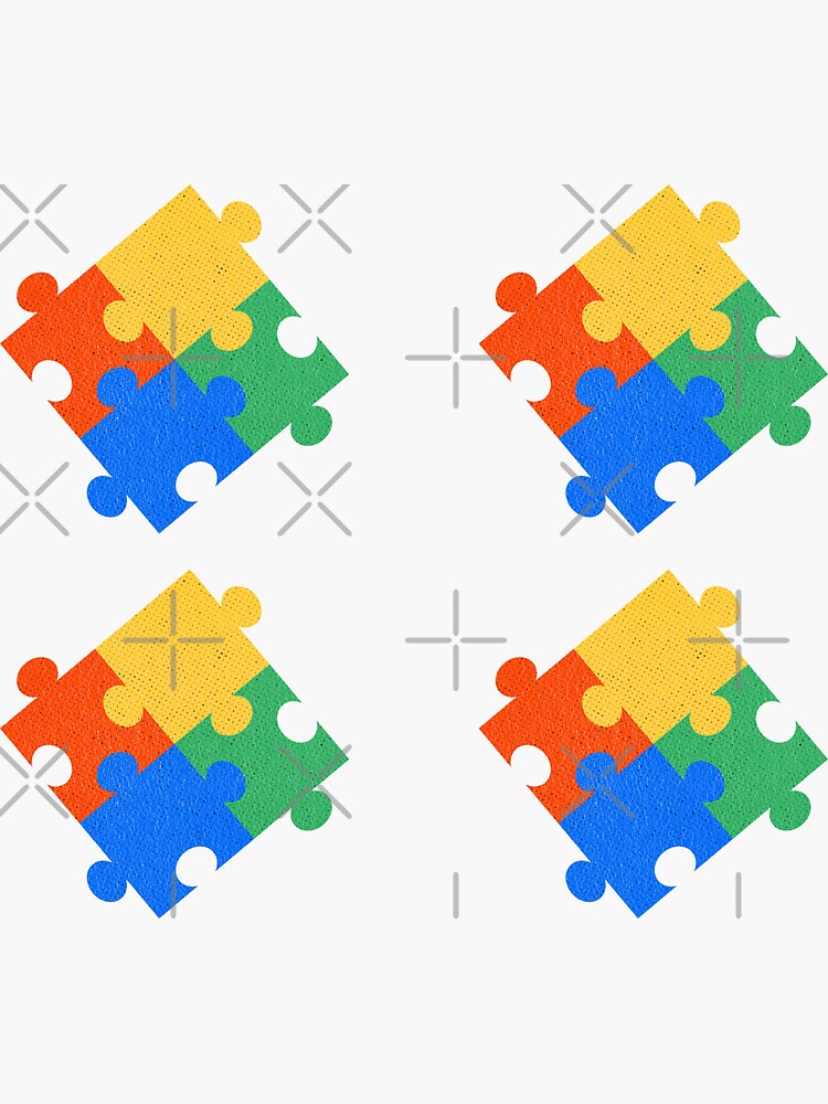 "Puzzle Piece Pattern Autism Awareness Art" Sticker by pbng80 | Redbubble