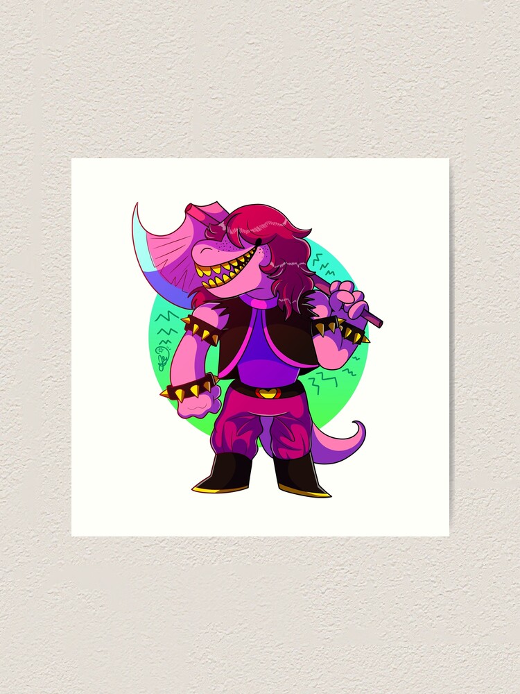 "Deltarune Susie with Axe" Art Print for Sale by Jrgoyette | Redbubble