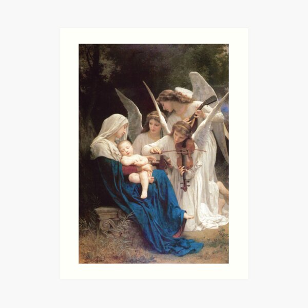 Lámina artística «Canción de los ángeles - William-Adolphe Bouguereau ...