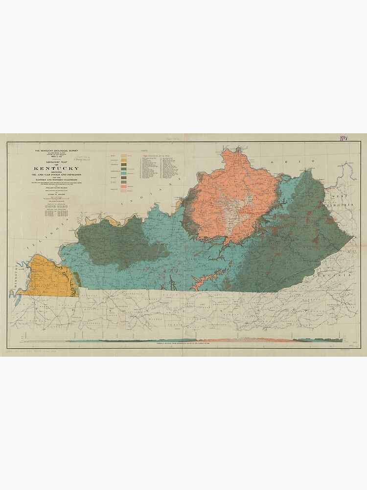 Vintage Geological Map of Kentucky (1920) Premium Matte Vertical Poster ...