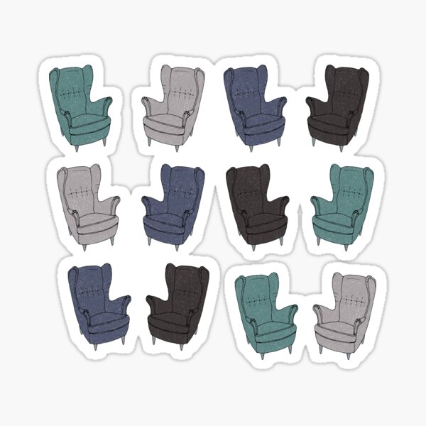 "Seventies Armchair Pattern - Version 2" Sticker by PrintablesP | Redbubble