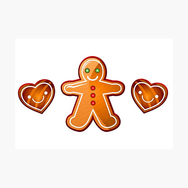 Impression photo « Bonhomme en pain d'épice avec un coeur en pain d ...