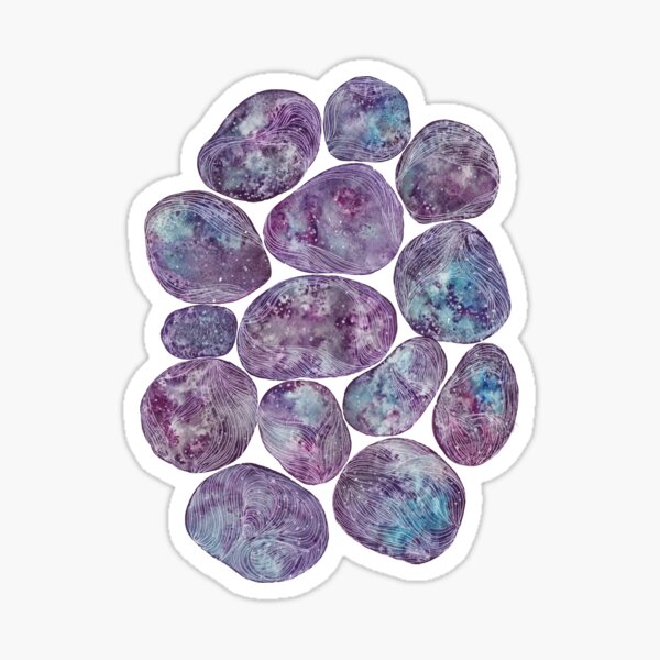 "Violet watercolor beach pebbles" Sticker for Sale by jelenanovakovic ...