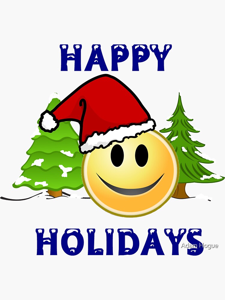 "Happy Holidays Christmas Smiley Face " Sticker for Sale by Patryn ...