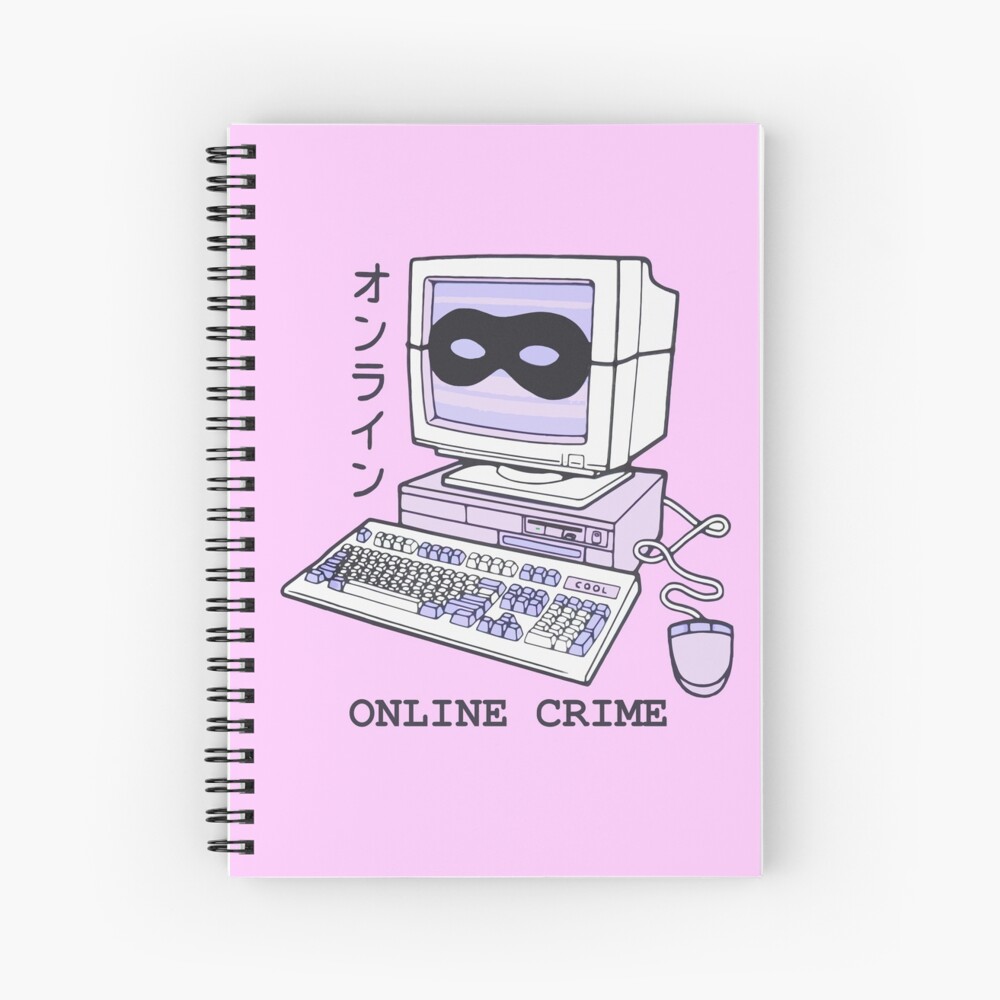 "Online Crime Cyberpunk aesthetic retro hacker" Spiral Notebook for ...