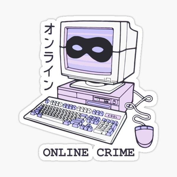 "Online Crime Cyberpunk aesthetic retro hacker" Sticker for Sale by ...