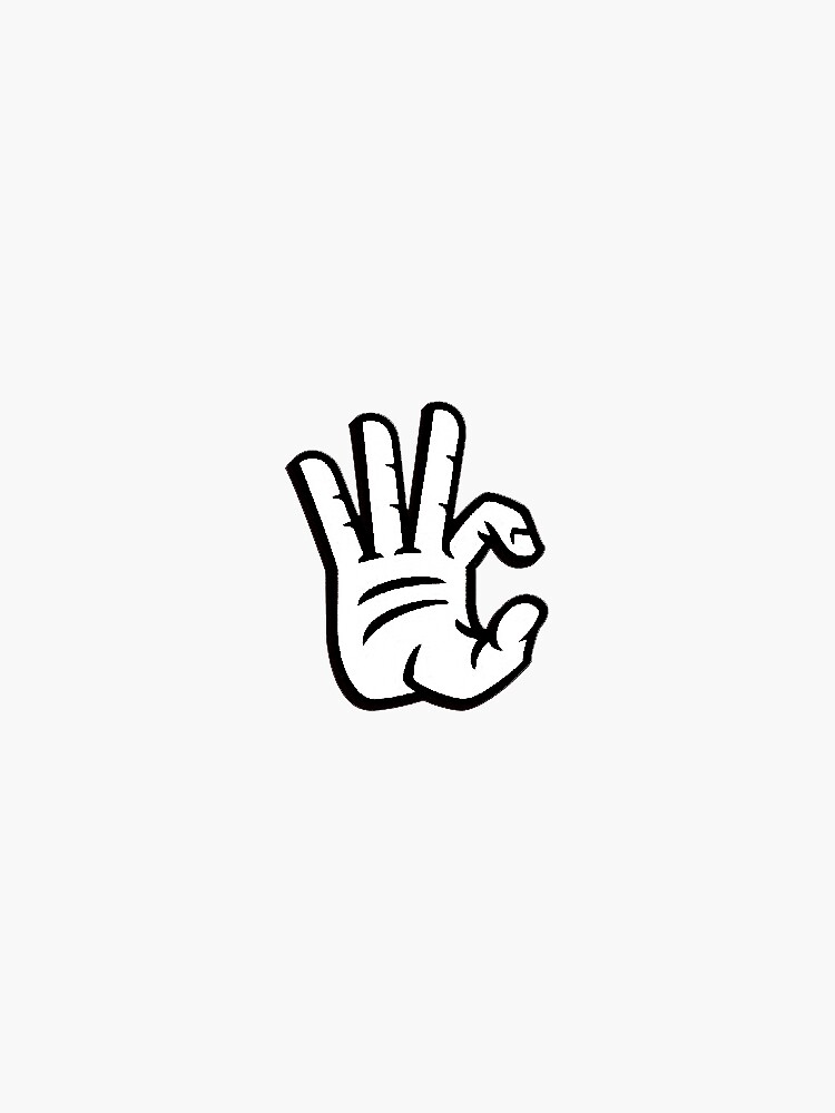 "WC Hand B&W" Sticker by allengabe | Redbubble