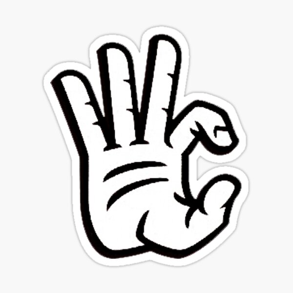 "WC Hand B&W" Sticker by allengabe | Redbubble