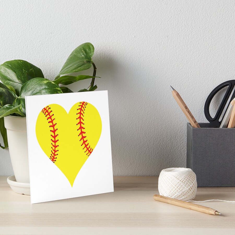 "Softball Heart" Art Board Print for Sale by PepaAnaRB | Redbubble