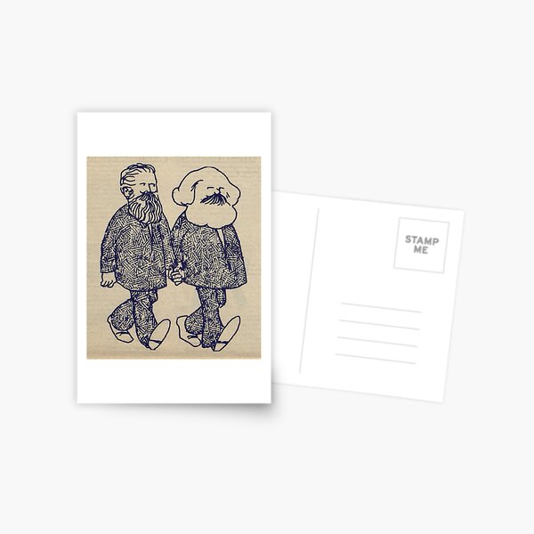 "Karl Marx and Fredrich Engels" Postcard for Sale by fightwitch | Redbubble