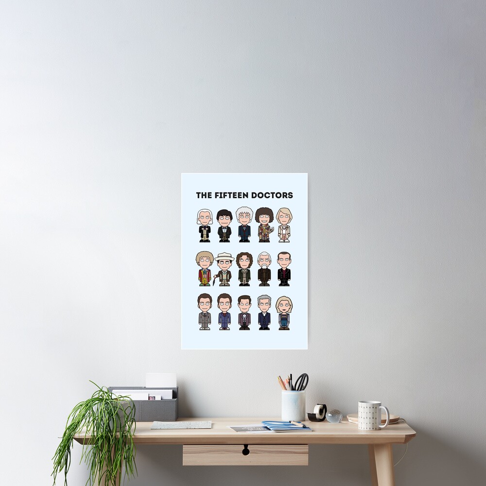 "The Fifteen Doctors" Poster for Sale by redscharlach | Redbubble