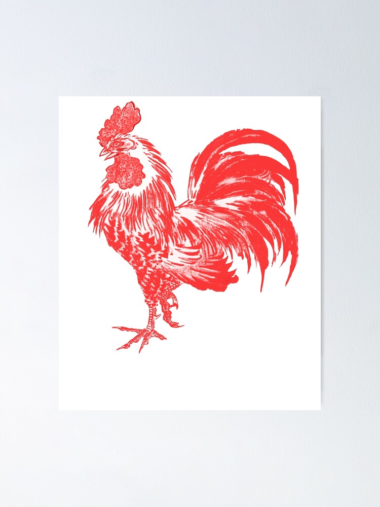 "Cool Rooster Gift Cocky Vintage Rooster Chicken Gifts" Poster by ...
