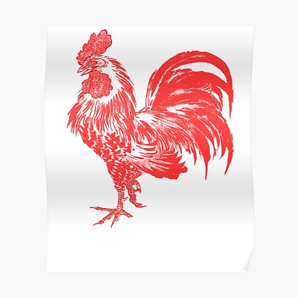 "Cool Rooster Gift Cocky Vintage Rooster Chicken Gifts" Poster by ...