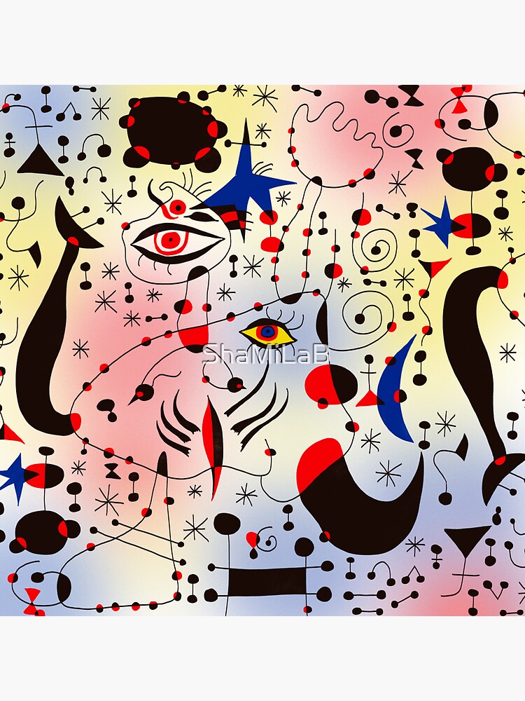 "Joan Mirò Pattern #1" Sticker by ShaMiLaB | Redbubble