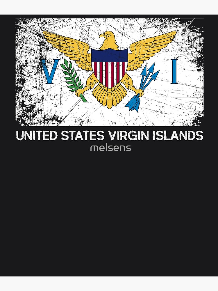 "USVI Flag Design | Vintage Made In U.S. Virgin Islands Gift" Poster ...