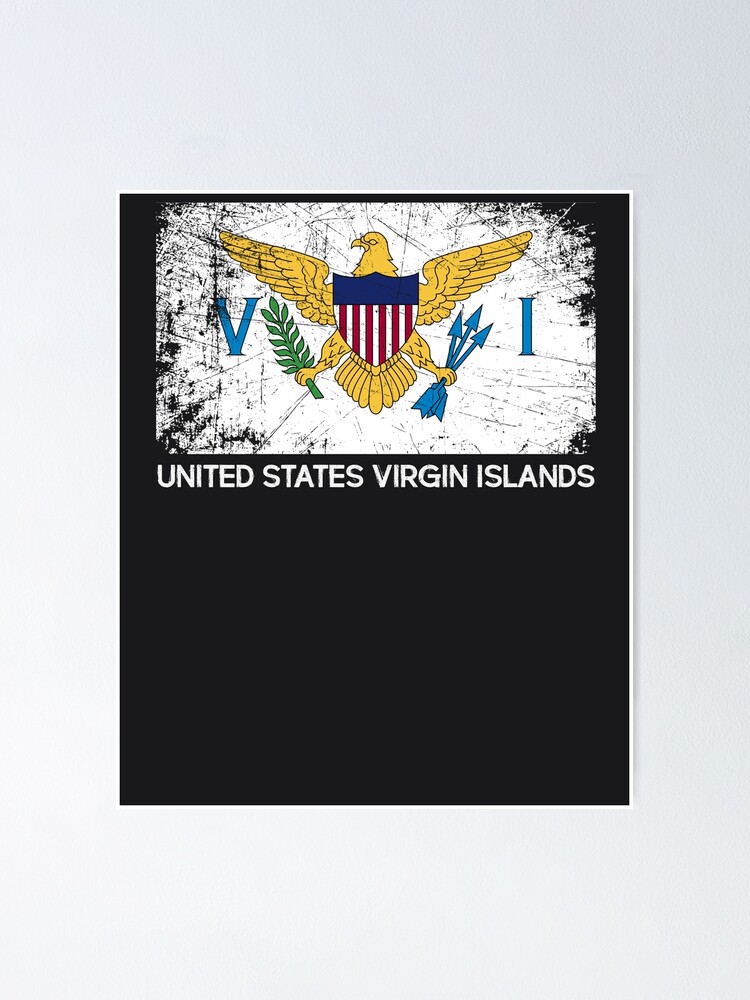 "USVI Flag Design | Vintage Made In U.S. Virgin Islands Gift" Poster ...