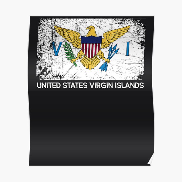 Póster «Diseño de bandera de USVI | Vintage Hecho en U.S. Virgin ...